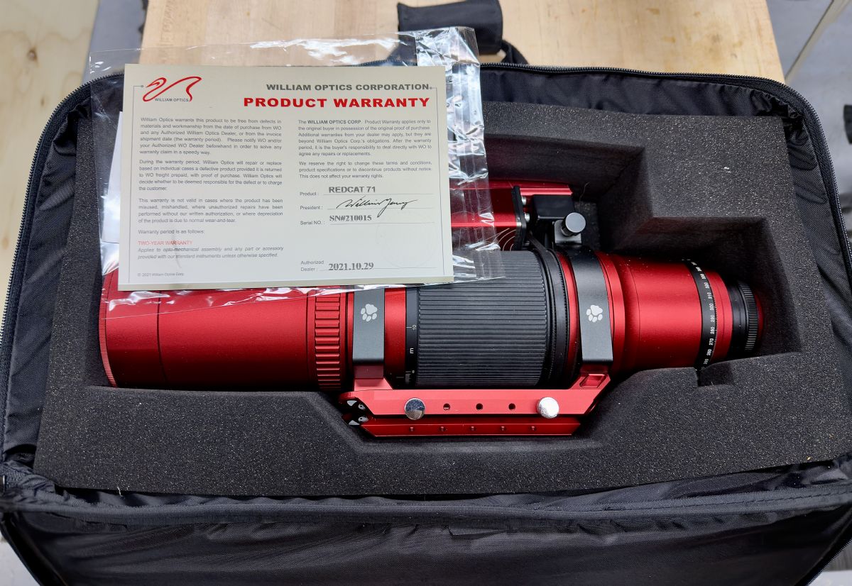 Williams Optics RedCat 71 (with ZWO EAF)